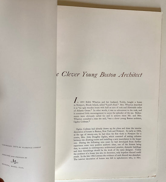 The Clever Young Boston Architect --Ogden Codman – High Valley Books