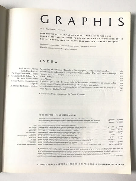 Graphis magazine 95 1961 – High Valley Books